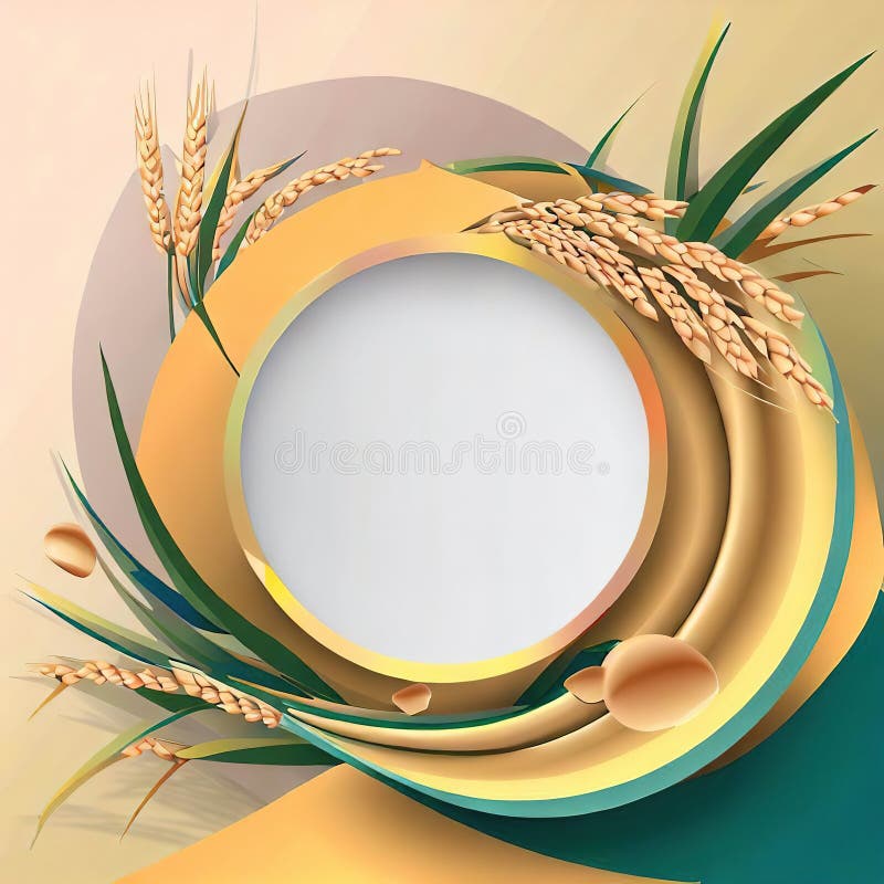 Abstract Design of a Circular Frame with Paddy,rice Around it, Used for ...