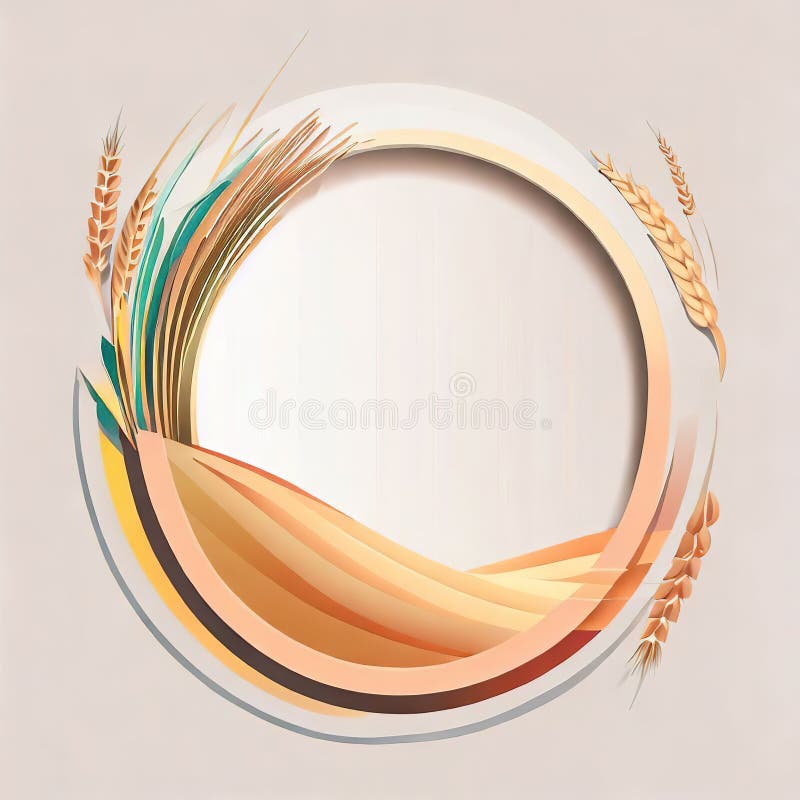 Abstract Design of a Circular Frame with Paddy,rice Around it, Used for ...