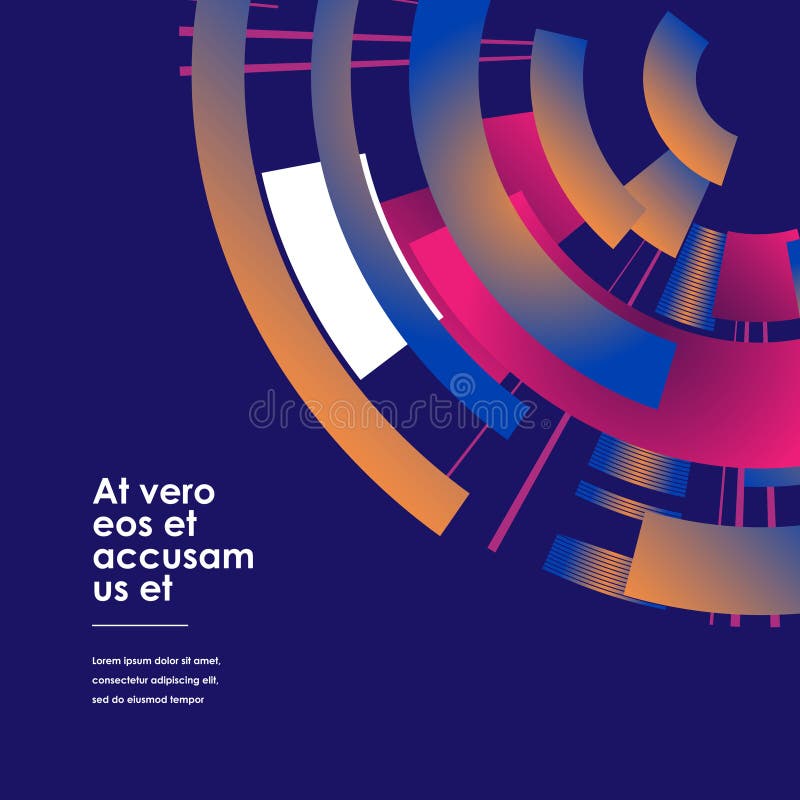 Abstract Design. Color Vector Shapes on Dark Background Stock Vector ...