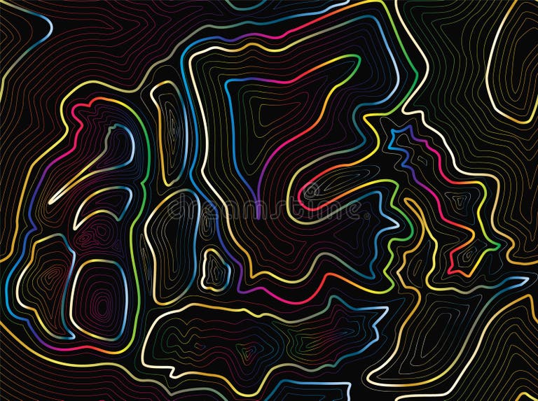 Gradient Topographic Line Pattern Background Stock Illustrations ...