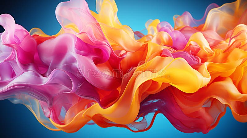 Abstract Design of Colorful Ink Waves Flowing Underwater Stock ...