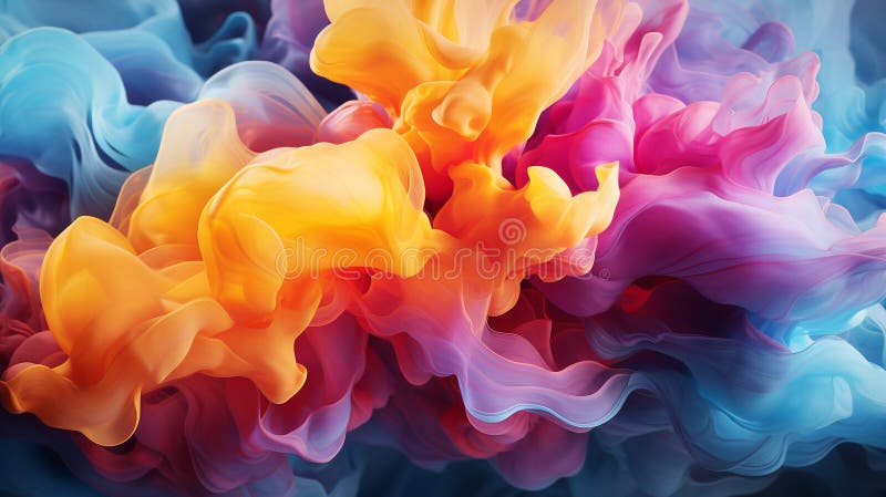 Abstract Design of Colorful Ink Waves Flowing Underwater Stock ...