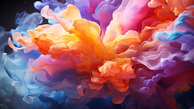 Abstract Design of Colorful Ink Waves Flowing Underwater Stock ...