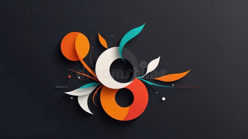 Abstract Design with Colorful Paper Shapes Stock Illustration ...
