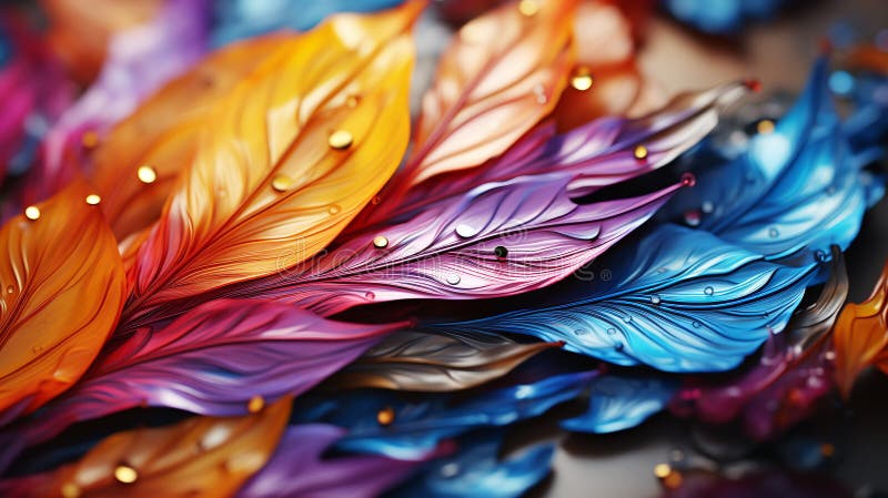 Abstract Design with Colorful Patterns on Nature Leaf Stock ...