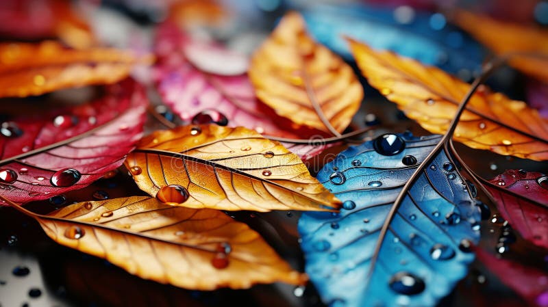 Abstract Design with Colorful Patterns on Nature Leaf Stock ...