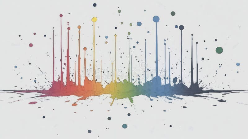 Rainbow Ink Splatter Abstract Background: Vibrant Color Explosion Stock ...
