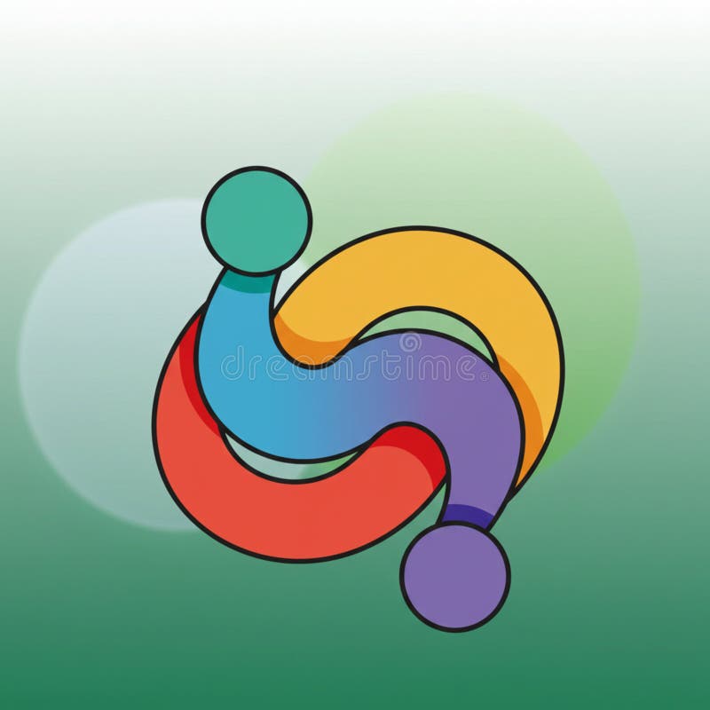 An Abstract Design Composed of Four Interlocking, Curved Shapes in Red ...