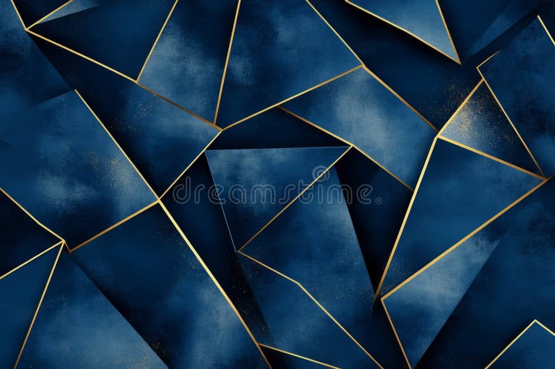 Abstract Design Composed Overlapping Triangular Forms Golden Lines ...