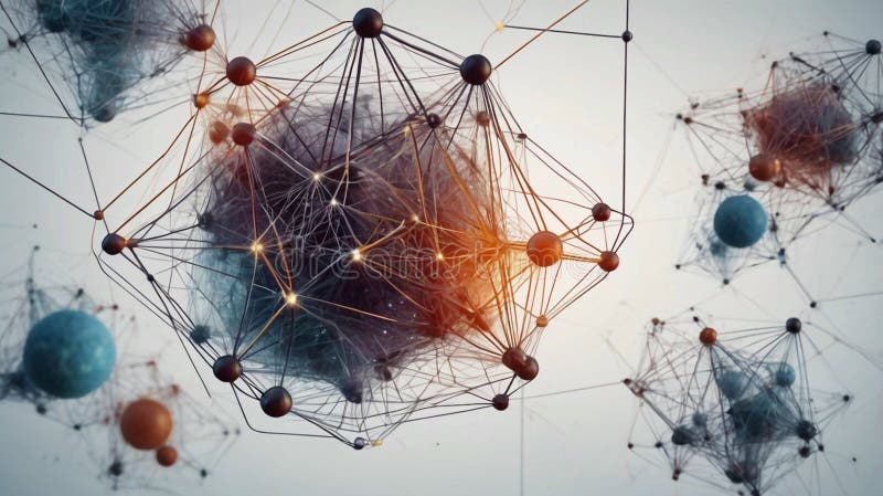 An Abstract Design of Connected Spheres and Lines. Stock Illustration ...