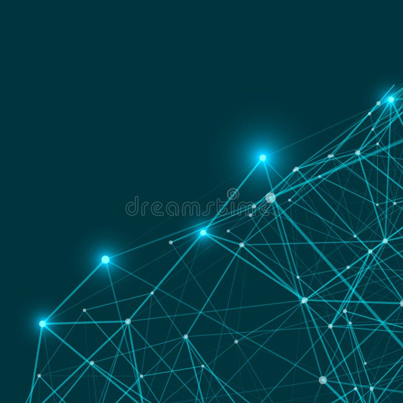 Abstract Connecting Dots and Lines. Connection Technology Science ...