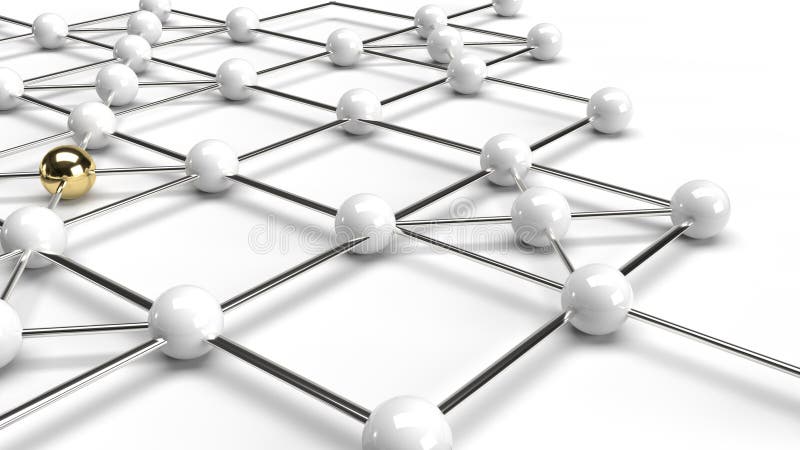 The Abstract Design Connection Design Gold and White Sphere Network ...