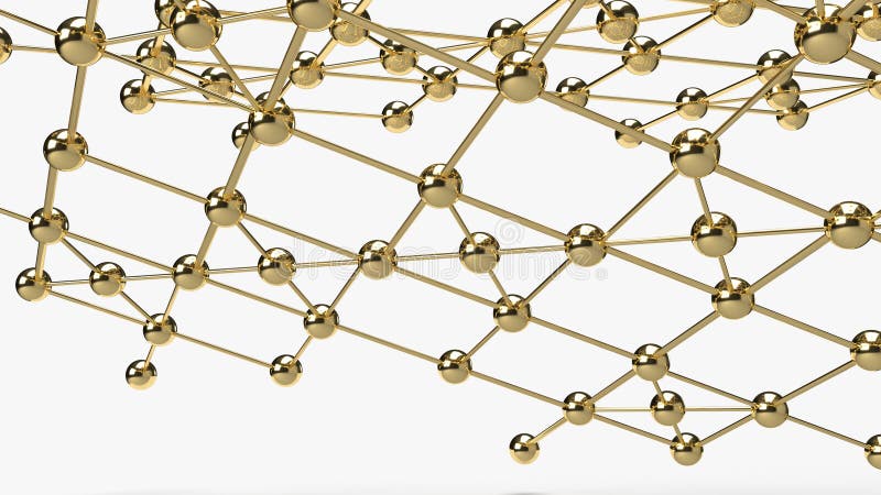 The Abstract Design Connection Design Gold Sphere Network Structure 3d ...