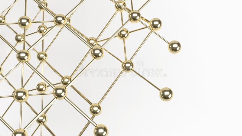 The Abstract Design Connection Design Gold Sphere Network Structure 3d ...