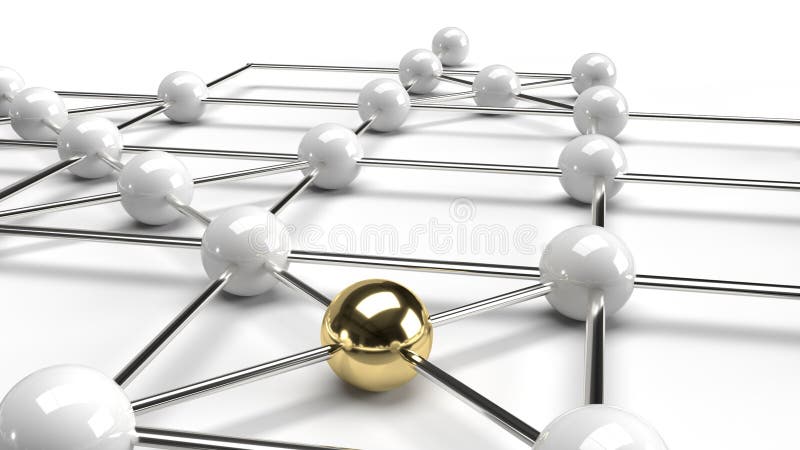 The Abstract Design Connection Design Gold and White Sphere Network ...