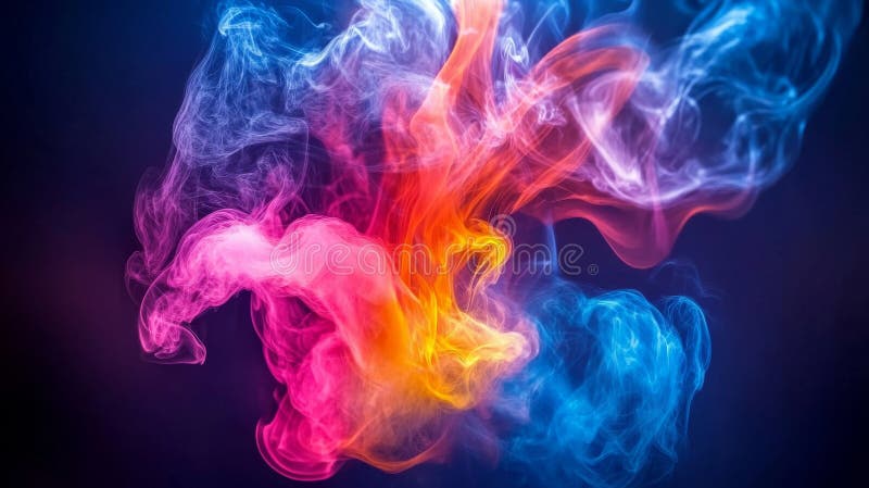 The Abstract Design Consists of Seamless Vibrant Pink and Blue Flame ...