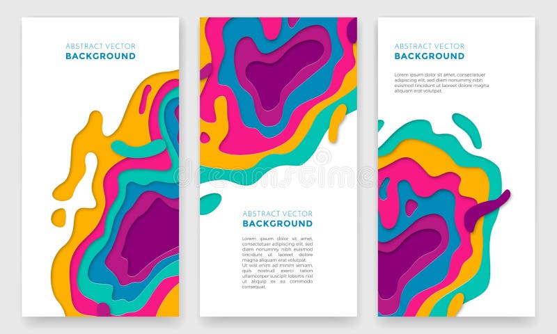 Multi Color Layers Effect Papercut 3D Paper Cut Vector Art Background ...