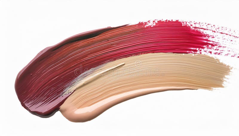 Abstract Design Created by Smearing Liquid Foundation and Lipstick on a ...