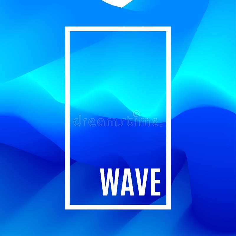 Abstract Design Creativity Background of Blue Waves. Frame with Space ...