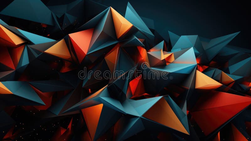 Abstract Design with 3D Triangles, Abstract Illustration Stock ...