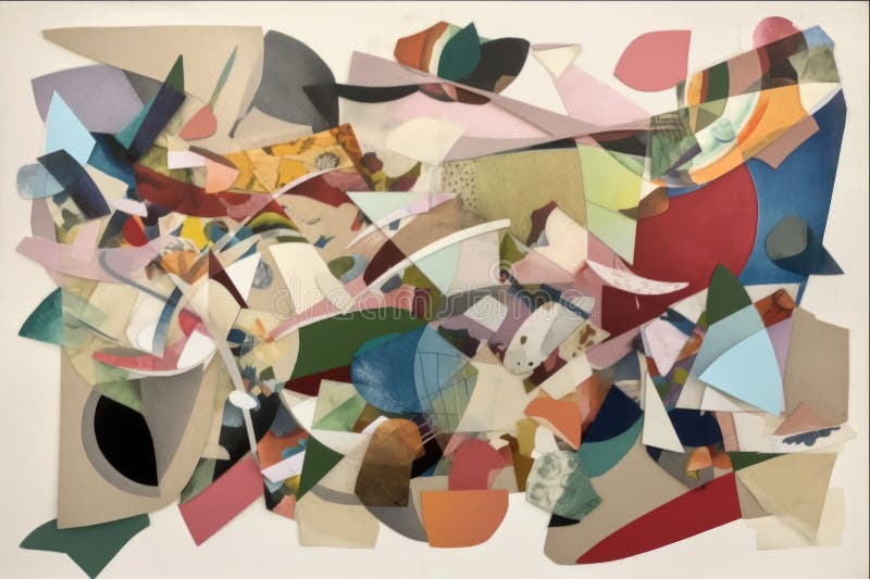 Abstract Design of Deconstructed and Fragmented Shapes, with a Collage ...