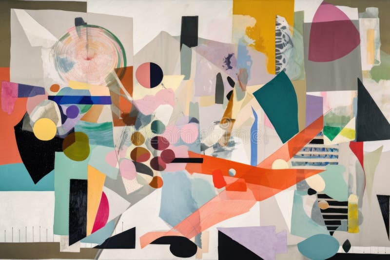 Abstract Design of Deconstructed and Fragmented Shapes, with a Collage ...