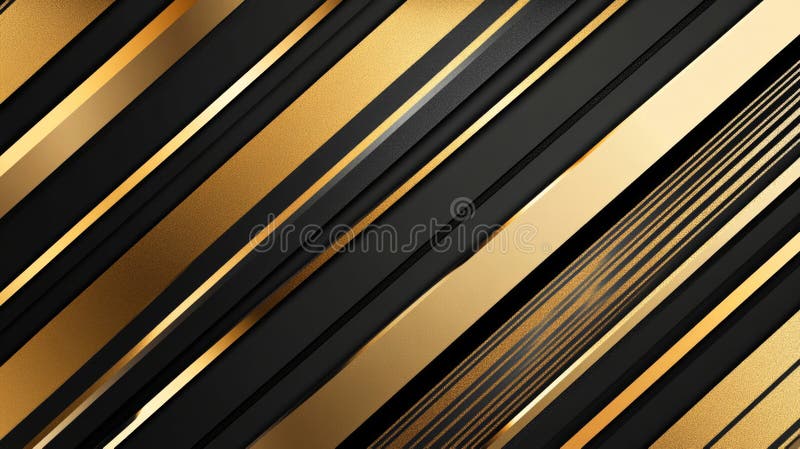 Abstract Design with Diagonal Gold and Black Stripes Stock Image ...