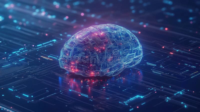 Abstract Design of a Digital AI Chip in a Brain Structure on a Dark ...