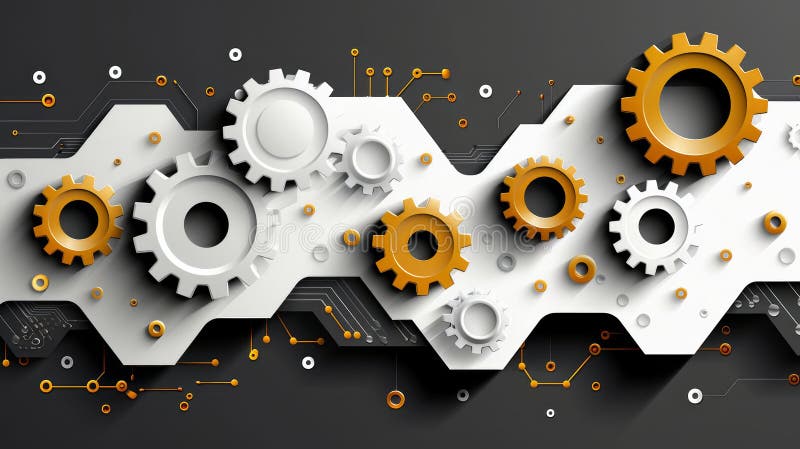 Interlocking Gears System Abstract Technological Design Stock Photos ...