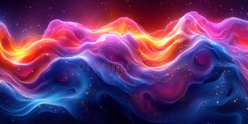 Abstract Design with a Distorted Perspective, Where Color Spots and ...