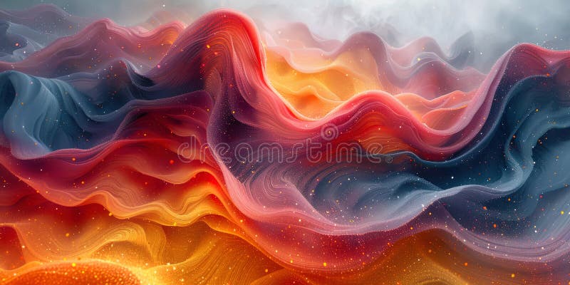 Abstract Design with a Distorted Perspective, Where Color Spots and ...