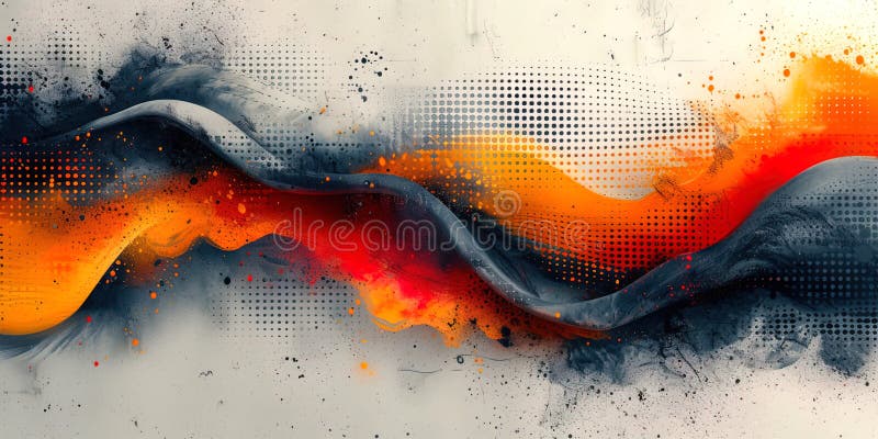 Abstract Design with a Distorted Perspective, Where Color Spots and ...