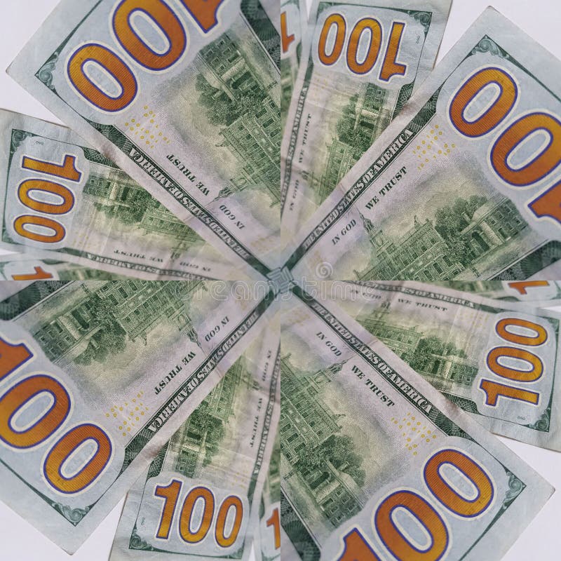 Abstract Design with 100 Dollar Bills Reverse Side, Background and ...