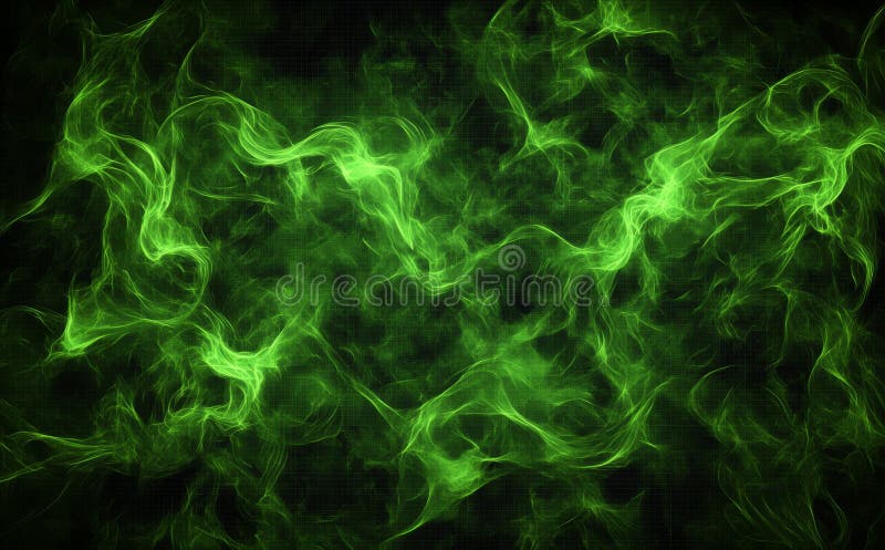 The Abstract Design is Dominated by Green Lightning Striking through a ...