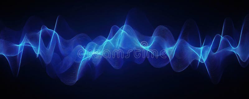 Abstract Design Dynamic Blue Sound Waves. Modern Visualization of Audio ...