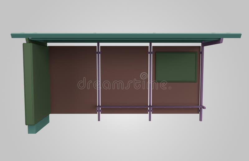 Abstract Design Element 3d Render of Bus Stop Minimalist Concept Stock ...