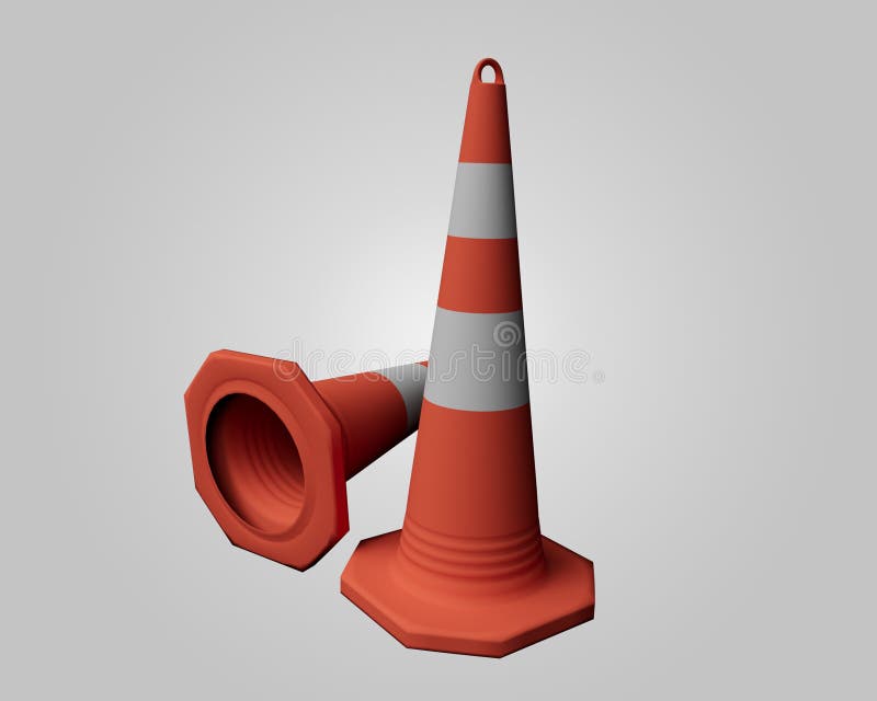 Abstract Design Element 3d Render of Traffic Cone Minimalist Concept ...
