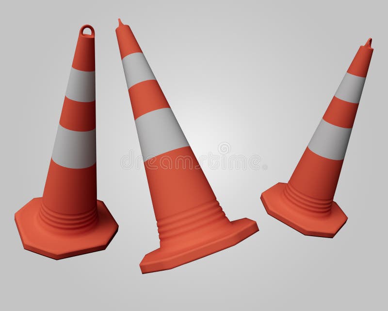 Abstract Design Element 3d Render of Traffic Cone Minimalist Concept ...