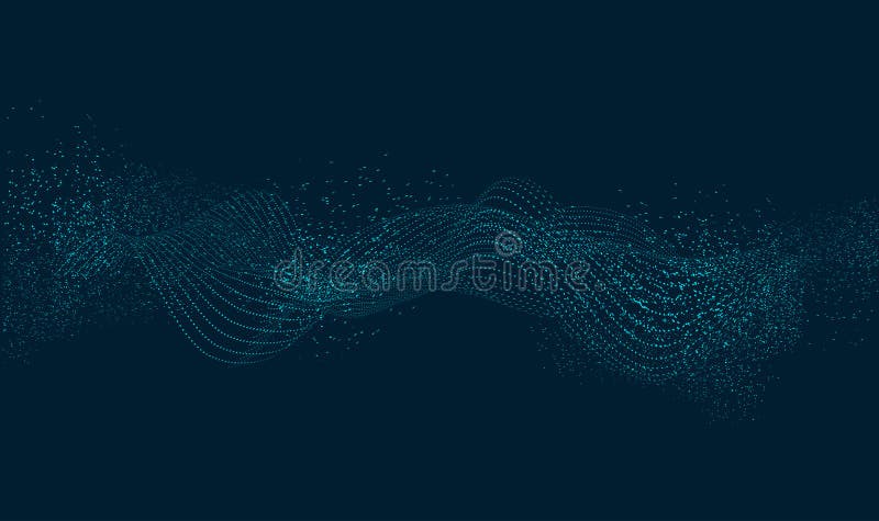 Flowing particle waves stock vector. Illustration of effect - 104547662