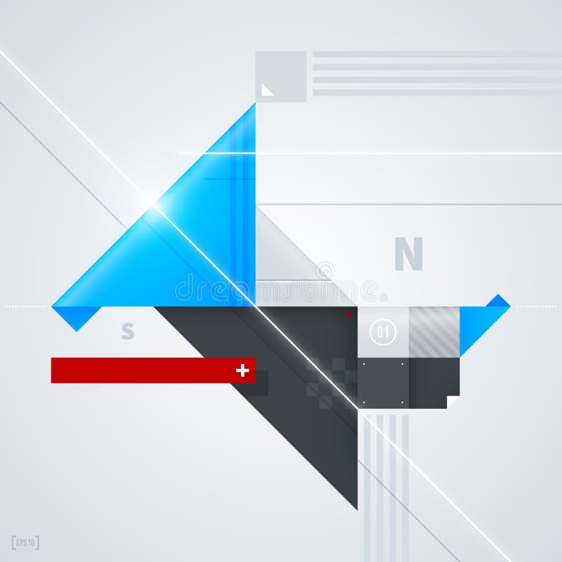 Abstract Design Element with Glossy Geometric Shapes. Stock Vector ...