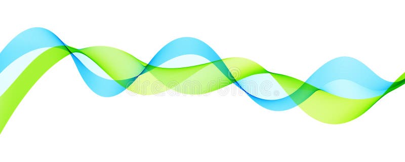 Abstract Design Element Light Blue and Green Wave Line Isolated on ...