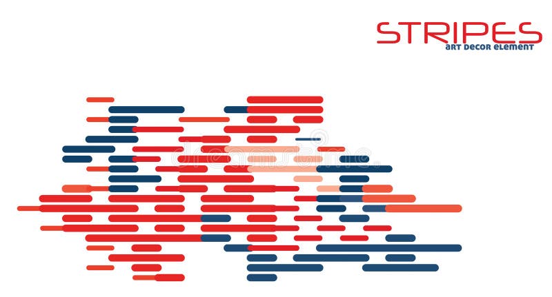 Abstract Design Element with Red, Blue and Light Salmon Stripes. Vector ...