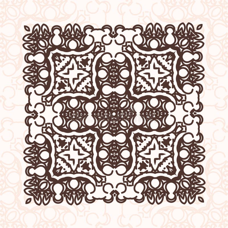 Abstract Design Element. Square Mandala in Vector. Graphic Template for ...