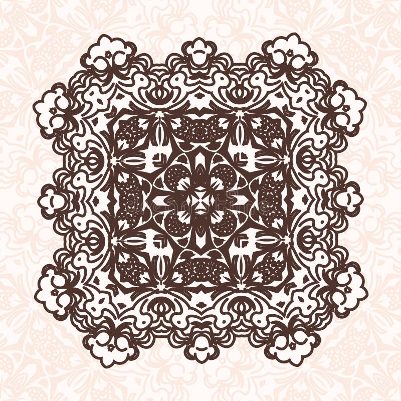 Abstract Design Element. Square Mandala in Vector Stock Vector ...