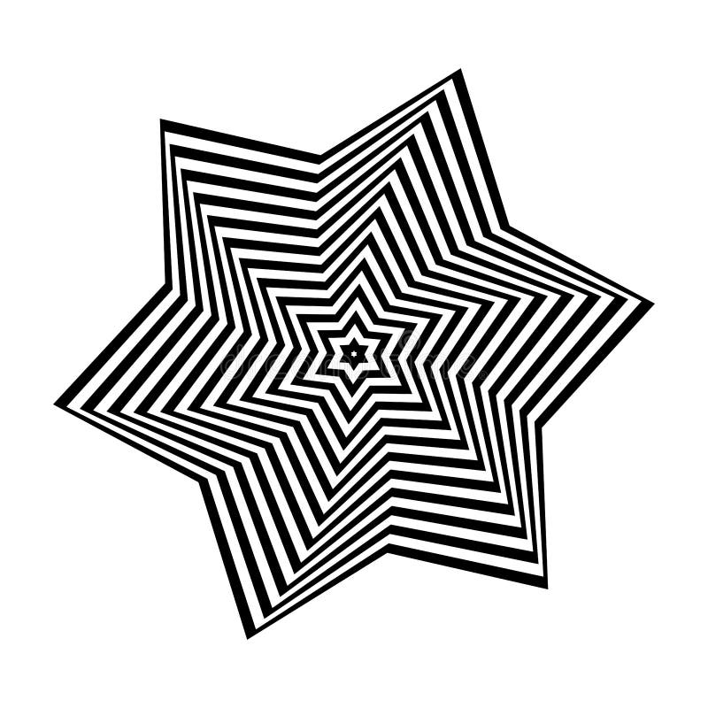 Abstract Design Element in Star Shape. Lines Pattern Stock Vector ...