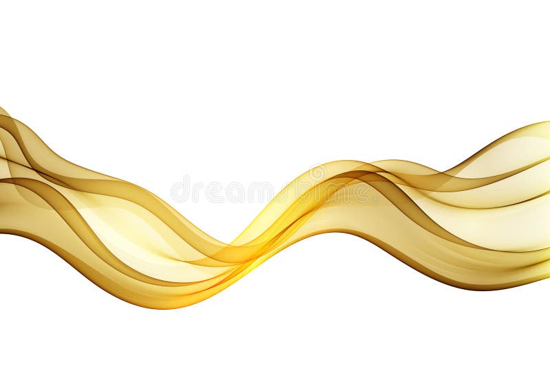Abstract Design Element, Wavy Lines of Gold Color on a White Background ...