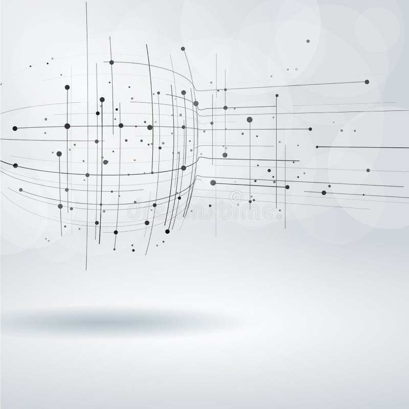 Abstract Design Element Wireframe Object With Lines And Dots Stock Vector Illustration Of