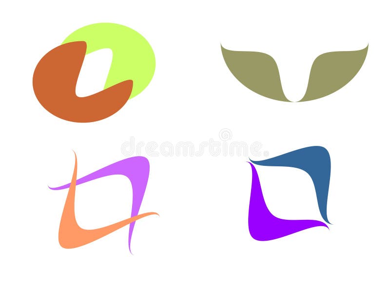 Abstract Design Elements for Logo Having Random Geometry Stock Vector ...