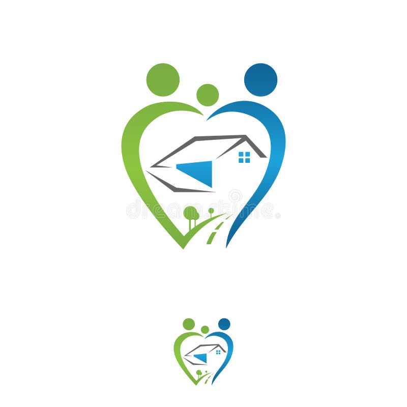 Abstract Design Family Shape Love with Home Vector Stock Vector ...