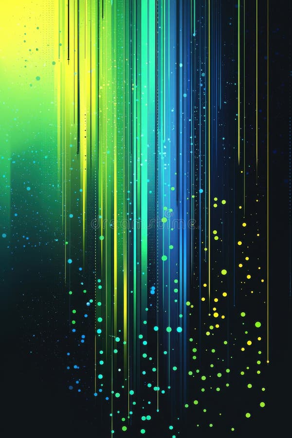 Abstract Background Design with Vertical Neon Lines and Dots Stock ...